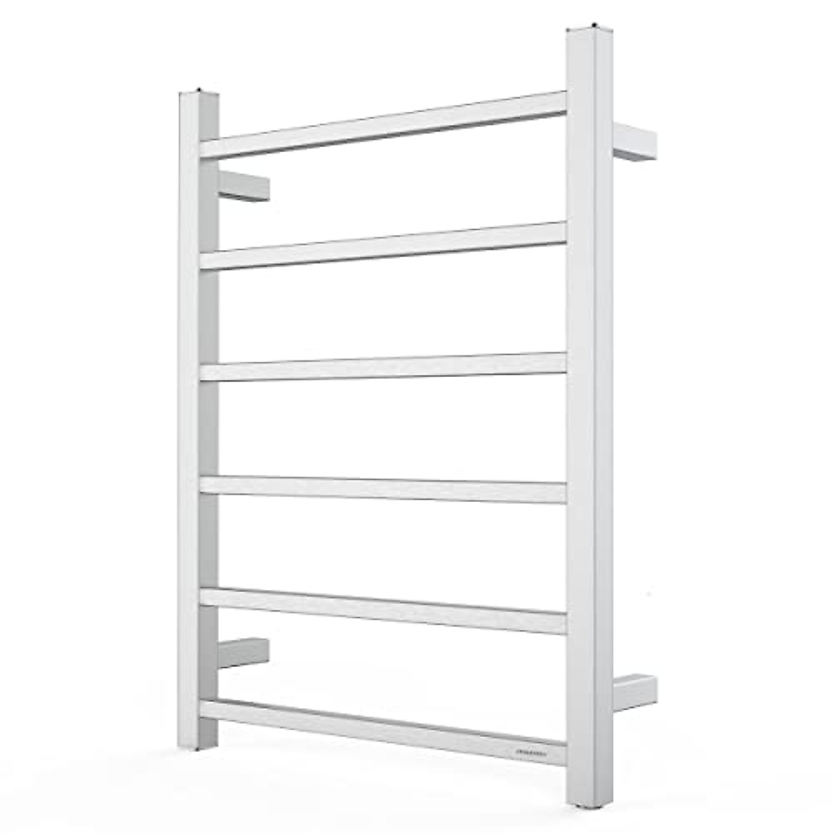 SHARNDY Towel Warmer Brushed Nickel for Bathroom Wall Mounted Bath Towel Heater Plug-in Square 6 Bars Drying Rack Stainless Steel Electric Heated Towel Rack ETW13 68W 26.77x20.47x4.13 inches