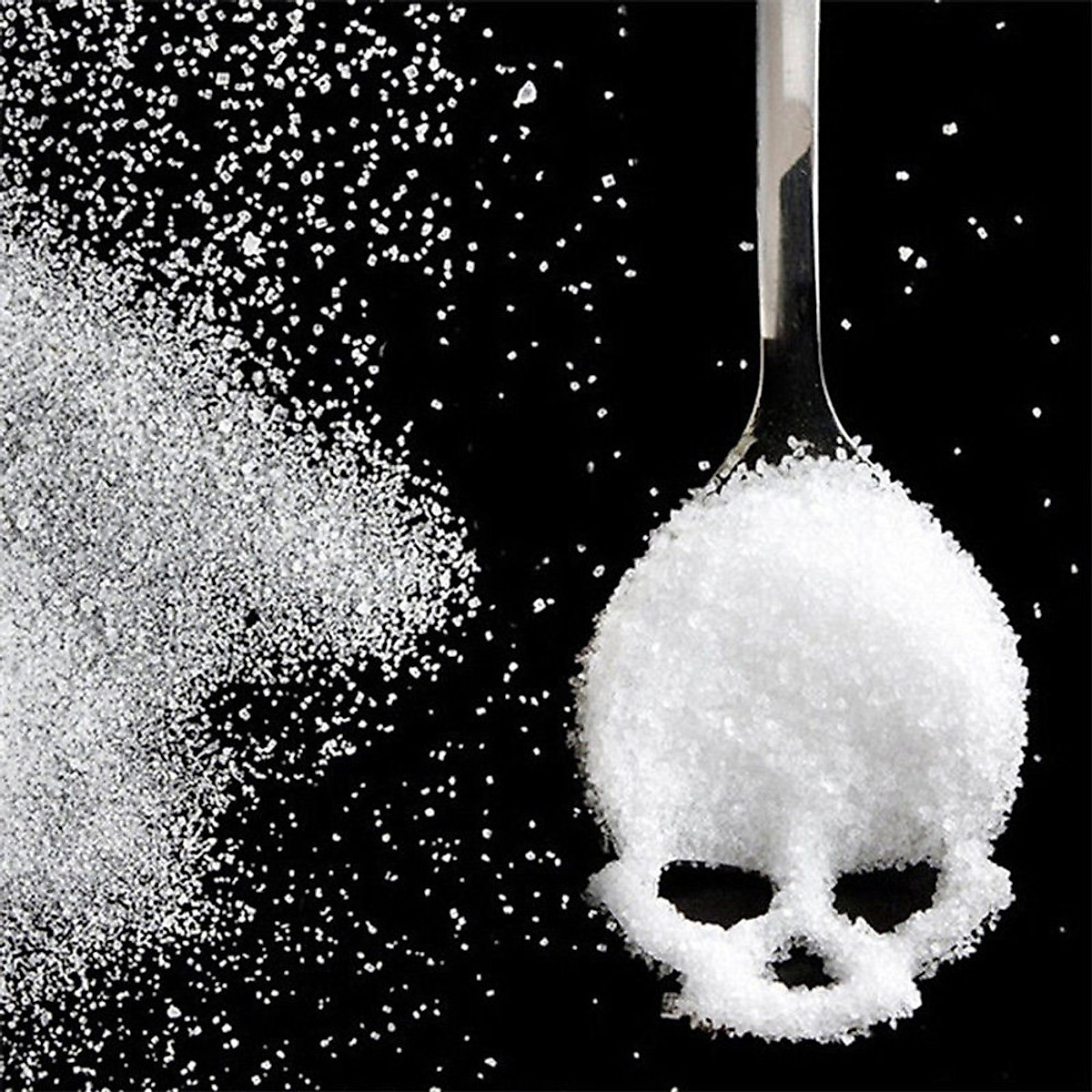 304 Stainless Steel Skull Sugar Spoon Dessert Tea Coffee Stirring Spoon Set of 6 (Black)