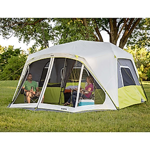 CORE 10 Person Instant Cabin Tent | 2 Room Huge Tent with Screen Room for Family with Storage Pockets for Camping Accessories | Portable Large Pop Up Tent for 2 Minute Camp Setup