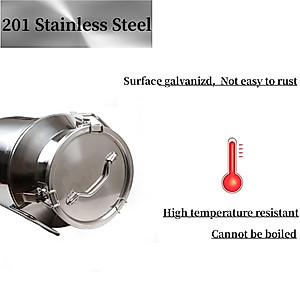 20L/5.25Gallon Stainless Steel Milk Can - Heavy Duty Milk Jug Milk Bucket Wine Pail Bucket Bottle SS liquid Container Storage W/Independent Embedded Silicone Sealed Lid Easy to Open and Use
