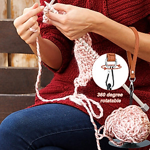 Palksky Portable Wrist Yarn Holder with Wrist Strap, Wool Magnetic Mini Yarn Holder for Crocheting/ Knitting on the go, Stainless Steel Yarn Organizer Storage