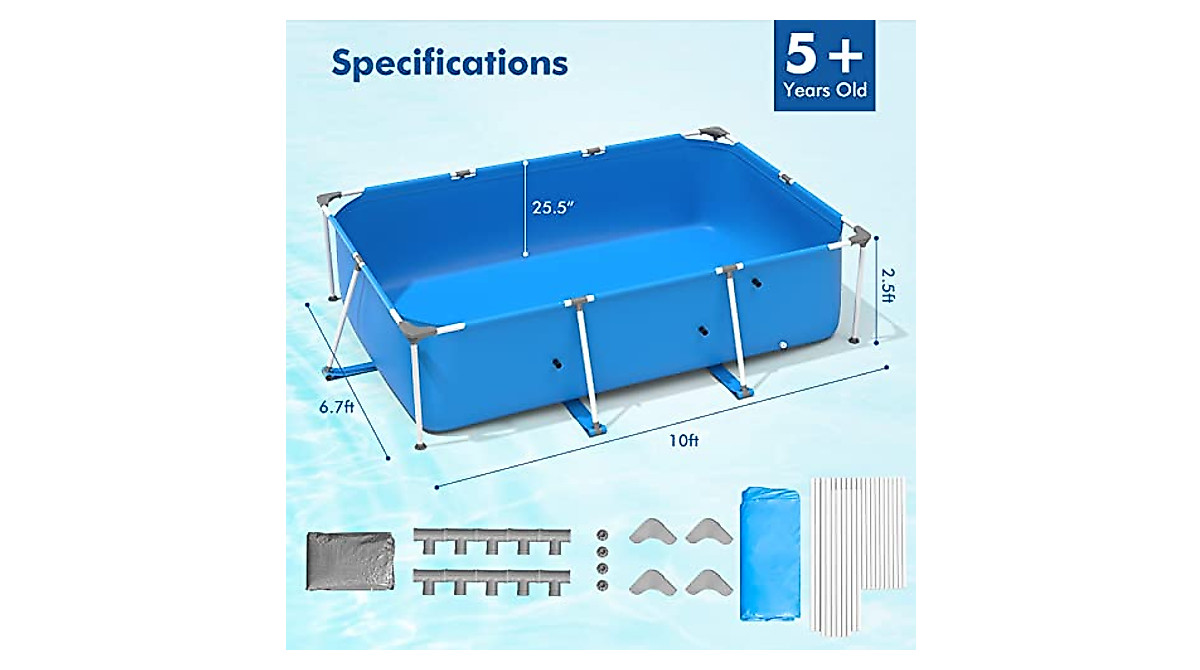 Goplus 10ft x 6.7ft Above Ground Pool - Easy Setup