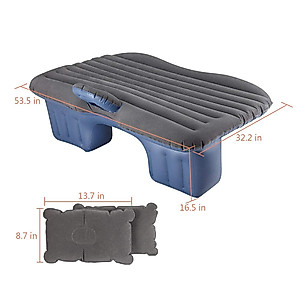 Car Air Mattress, Portable Inflatable Air Mattress Bed with Compact Twin Pillows for Travel, Camping, Vacation, Sleeping, Suitable for SUVs, RVs, Trucks, Minivans etc