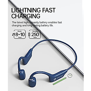 Sanag Open-Ear Wireless Earphones Air Conduction Headphones Bluetooth 5.0 with Mic,Titanium Lightweight,Waterproof,Music Answer Phone Call for Running Hiking Driving Cycling