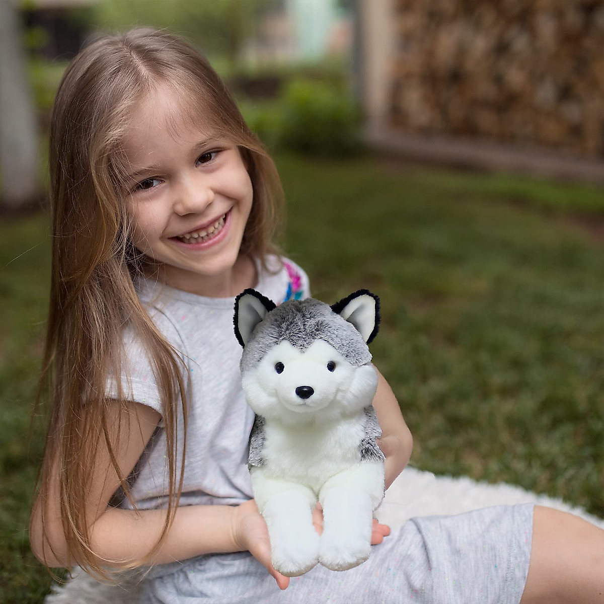 Ice King Bear Lifelike Siberian Husky Stuffed Animal - Plush Toy - 14 Inches Length - Standing