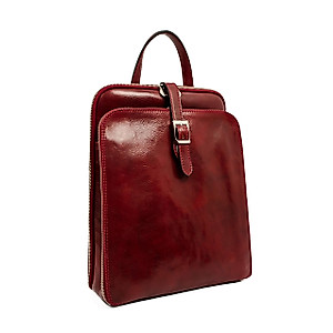 Time Resistance Leather Backpack Convertible to Shoulder Bag - Handmade For Laptops up to 12 Inches Daybag Rucksack