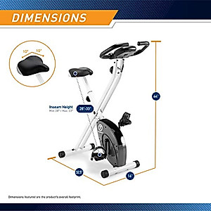 Marcy Foldable Exercise Bike with Adjustable Resistance for Cardio Workout and Strength Training NS-652