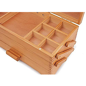 Milward Pine Wood Cantilever Craft Box - Magnetic Closure Box Size: (d/w/h): 17 x 38 x 18cm