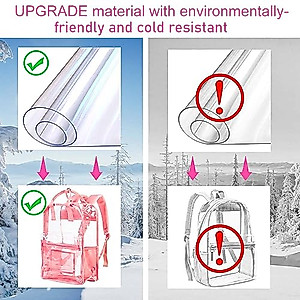 ZLYERT Clear Backpack, Heavy Duty Transparent Bookbag, Large See Through PVC Backpacks for Women and Men - (Pink)