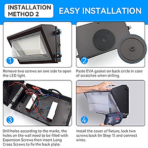 120W LED Wall Pack Light with Dusk-to-Dawn Sensor, 16800LM 5000K LED Security Flood Lighting, 100-277V Commercial and Industrial Outdoor LED Wall Lights for Parking Lots|Warehouses|Factories|House