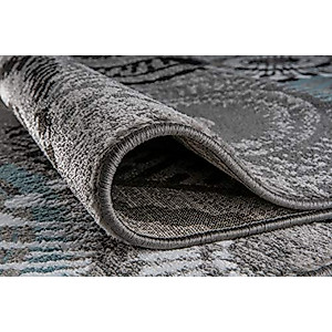 Contemporary Circles Area Rug 5' 3" X 7' 3" Gray/Blue