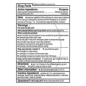 Rohto Cool Relief Redness Relief Lubricant Eye Drops - 0.4 fl oz, Pack of 3