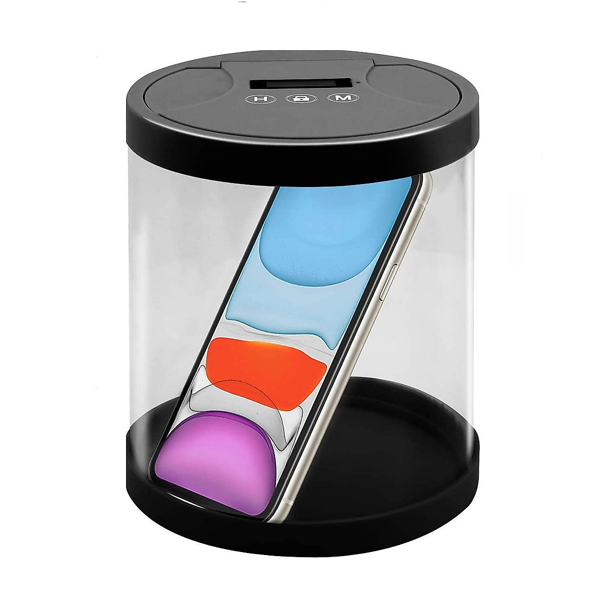 JRing Time Locking Box Timed Lock Storage Container Pantry Self-control Timer Locker for Phone Snacks Food Medicines Credit Card Alcohol Gaming Machine or Other Addictive(Black)