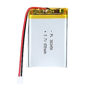AKZYTUE 3.7V 650mAh 383450 Lipo Battery Rechargeable Lithium Polymer ion Battery Pack with JST Connector