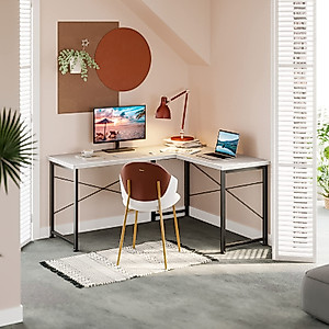 Coleshome 61" L Shaped Desk Computer Desk, L Desk Computer Corner Desk for Home Office Gaming Writing Workstation, Space-Saving, Easy to Assemble