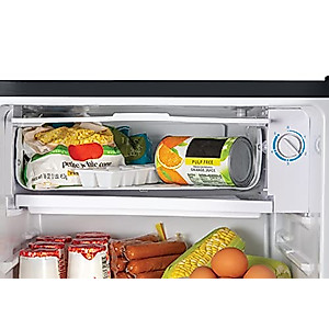 Igloo IRF32BK Single Door Compact Refrigerator with Freezer, Slide Out Glass Shelf, Perfect for Homes, Offices, Dorms, 3.2 Cu.ft