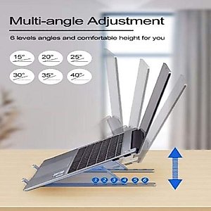 BoxWave Stand and Mount Compatible with Acer ConceptD 7 Ezel (CC715-72G) (Stand and Mount Compact QuickSwitch Laptop Stand, Portable, Multi Angle Viewing Stand - Metallic Silver
