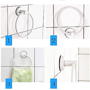 YXCNP Hanging Towel Rack, Bathroom Hanger Kitchen Towel Hook Storage Rails Free Punch Sucker Drying Towel Bath Towel Holder/White