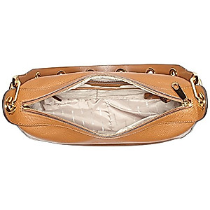 MICHAEL Michael Kors Womens Raven Leather Tote Shoulder Handbag Brown Large