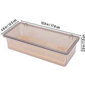 Cabilock Kitchen Chopsticks Drain Storage Box Flatware Tray with Lid Chopsticks Storage Holder Cutlery Utensil Storage Container Kitchen Supply (Gray)
