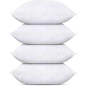 Utopia Bedding Throw Pillows (Set of 4, White), 20 x 20 Inches Pillows for Sofa, Bed and Couch Decorative Stuffer Pillows