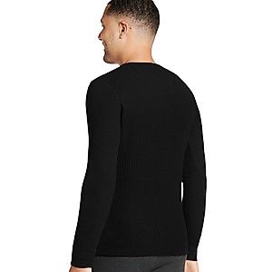 Jockey Men's Baselayer Long Sleeve Waffle Crew, Black, L