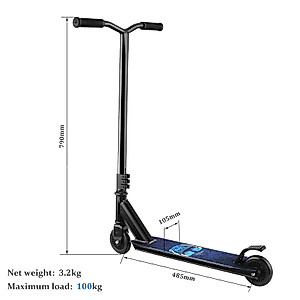 Hikole Pro Scooter for Kids Boys Girls Teens 8 Years and Up- Freestyle Tricks Scooter - Entry Level Stunt Scooter for Skatepark Street Tricks