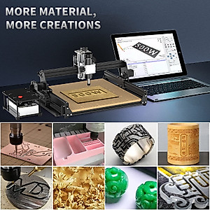 500W CNC Router Machine, MYSWEETY 4540 CNC Wood Router 3 Axis Metal Milling Machine for Engraving Carving Wood Acrylic MDF PCB Plastic, Working Area: 430 * 390 * 90mm(16.9 * 15.4 * 3.5inch)