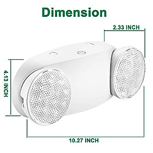 OSTEK LED Emergency Exit Lighting Fixtures with Two Heads, US Standard Adjustable Integrated LED Emergency Light with Battery Backup, UL 924 Qualified (1)