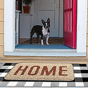VUDECO Black and White Checkered Rug 23.5” x 52” Large Buffalo Plaid Rug Outdoor Front Porch Rug Door Mat Decor Kitchen Rug Farmhouse Style Christmas Door Mat Checkered Runner Rug