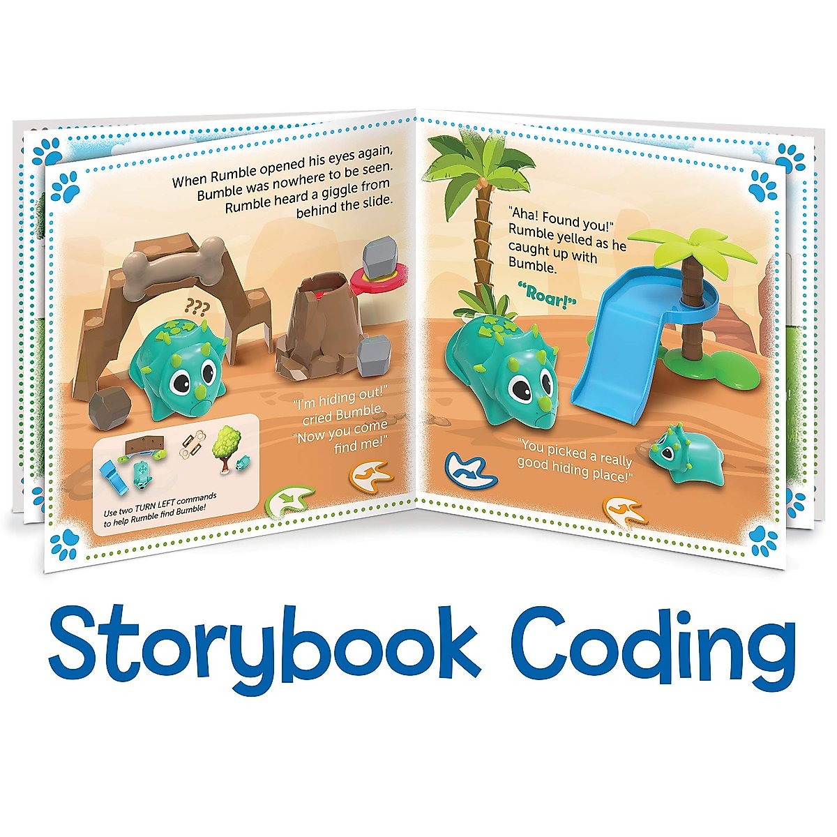 Learning Resources Coding Critters Rumble & Bumble - 23 Pieces, Ages 4+, Educational Learning Games, Screen-Free Early Coding Toy For Kids, Interactive STEM Coding Pet
