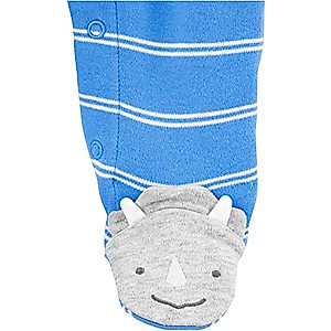 Simple Joys by Carter's Baby Boys' 2-Pack Cotton Sleep and Play, Blue Stripe/White Sharks, 3-6 Months
