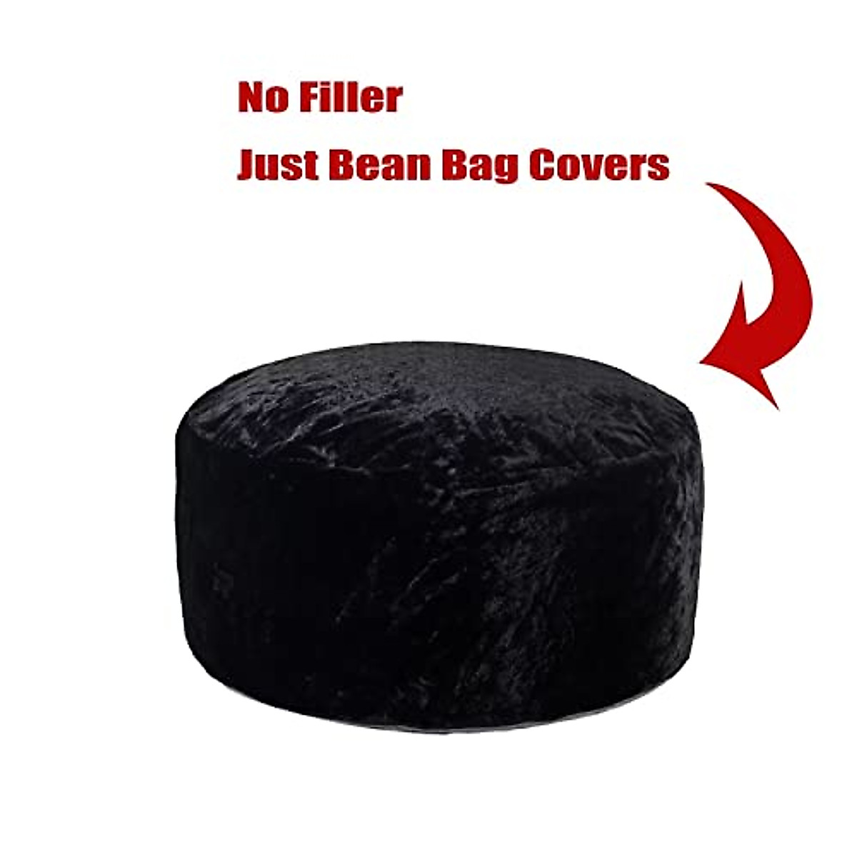 Bean Bag Chairs, Giant Bean Bag Chair for Adults, 4ftbean Bag coverComfyBean Bag Bed (No Filler, Cover only) Fluffy Lazy Sofa (Dark Bluer), 4ft(120 * 65cm)