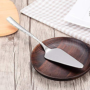 KSENDALO Luxurious Hammered Pie Server Spatula, 304 Stainless Steel Pie Spatula Cake Server for Pie Tart Cake Dessert Pizza, Silver(option B)