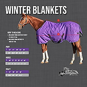 Kensington Signature Draft Turnout - Stable Blanket Day Wear, Waterproof and Tear-Free, 80G (Size 93, Navy)