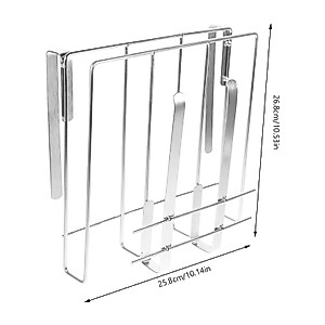 SHERCHPRY Kitchen Countertop Storage Rack Metal Cutting Board Holder Under Cabinet Shelf Pot Pan Lids Rack Organizer Shelf Stand Silver