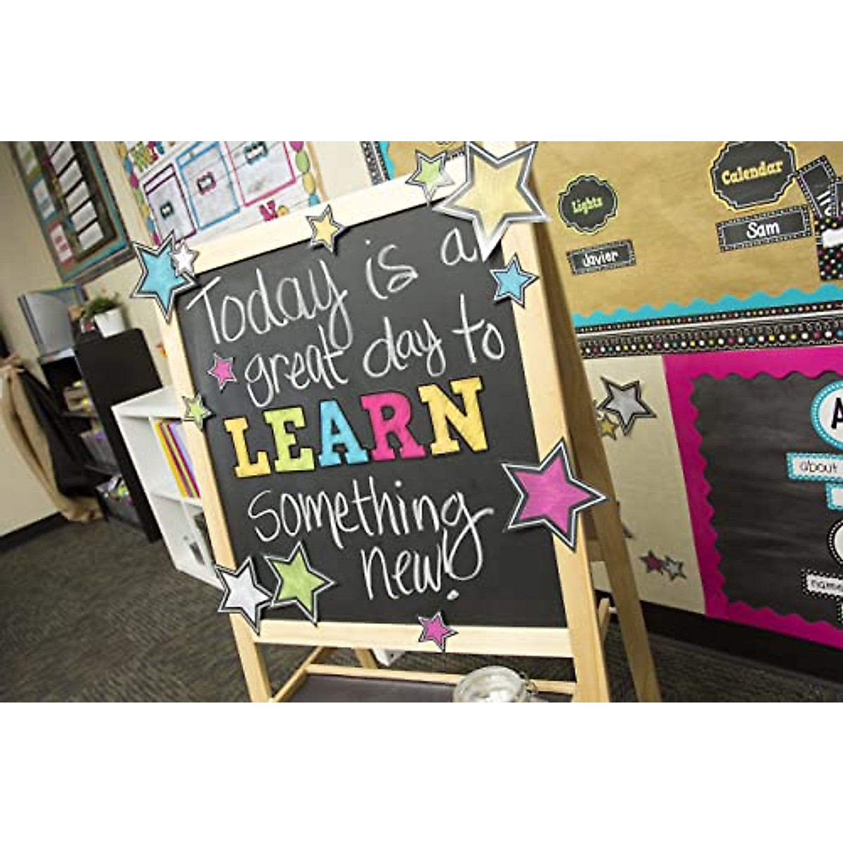 Teacher Created Resources (3554) Chalkboard Brights Stars Mini Accents