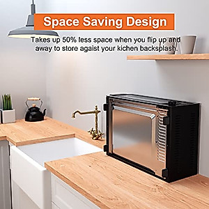 Air Fryer Toaster Oven Combo - Fabuletta 10-in-1 Countertop Convection Oven 1800W, Flip Up & Away Capability for Storage Space, Oil-Less Air Fryer Oven Fit 12" Pizza, 9 Slices Toast, 5 Accessories