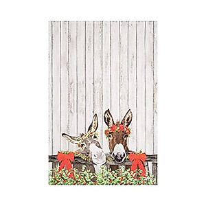 C&F Home Christmas Donkey Christmas Holiday Machine Washable Cotton Towel Decor Decoration 18" x 27" Cream