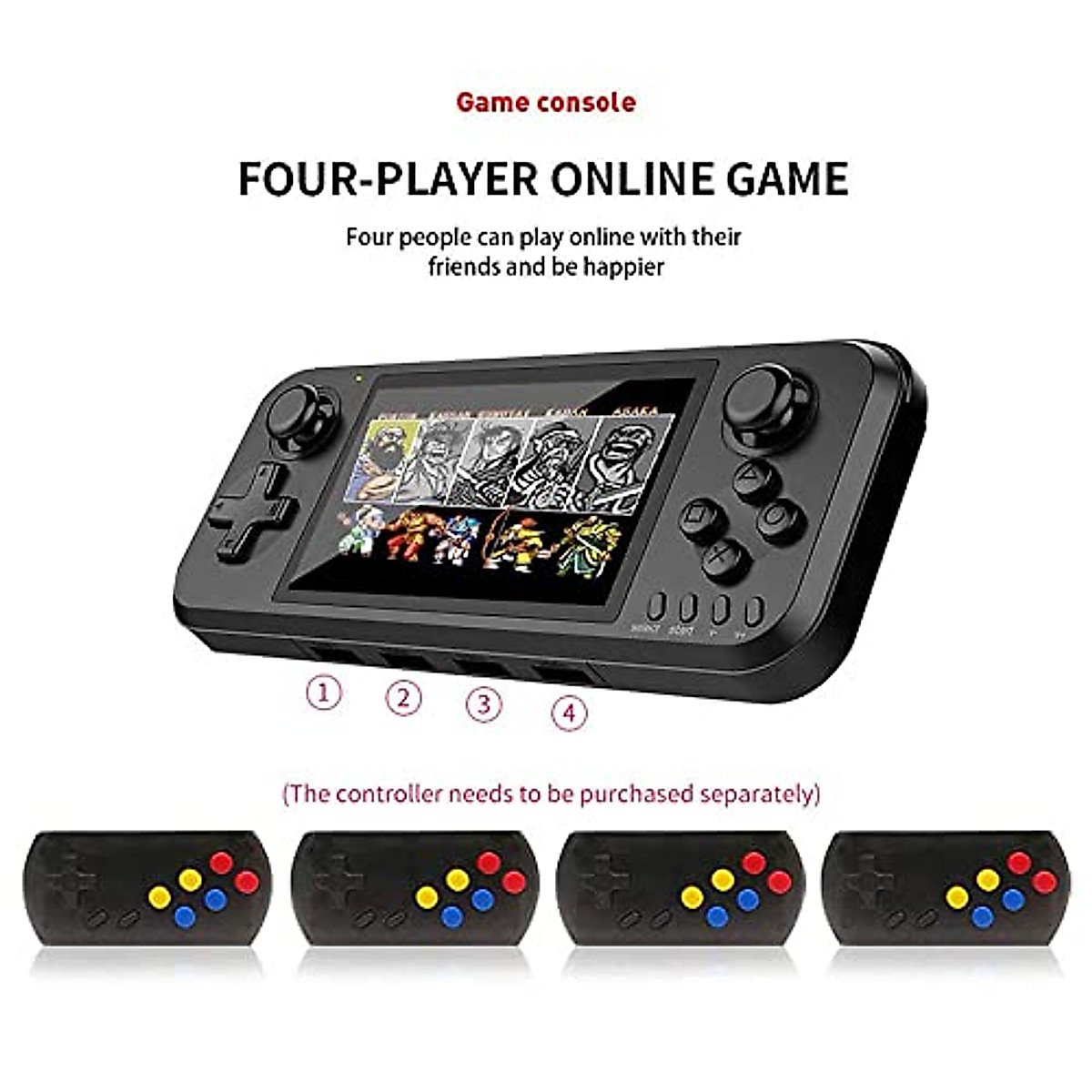 NZYMD Handheld Game Console Portable Video Game Console 4 Inch 10000 Classic Retro Game Console Support Emulator MAME/FC/GB/GBA/GBC/MD/SFC/PS1/N64/PSP/3DS/ATAR 12600/ATARI 7800,Black