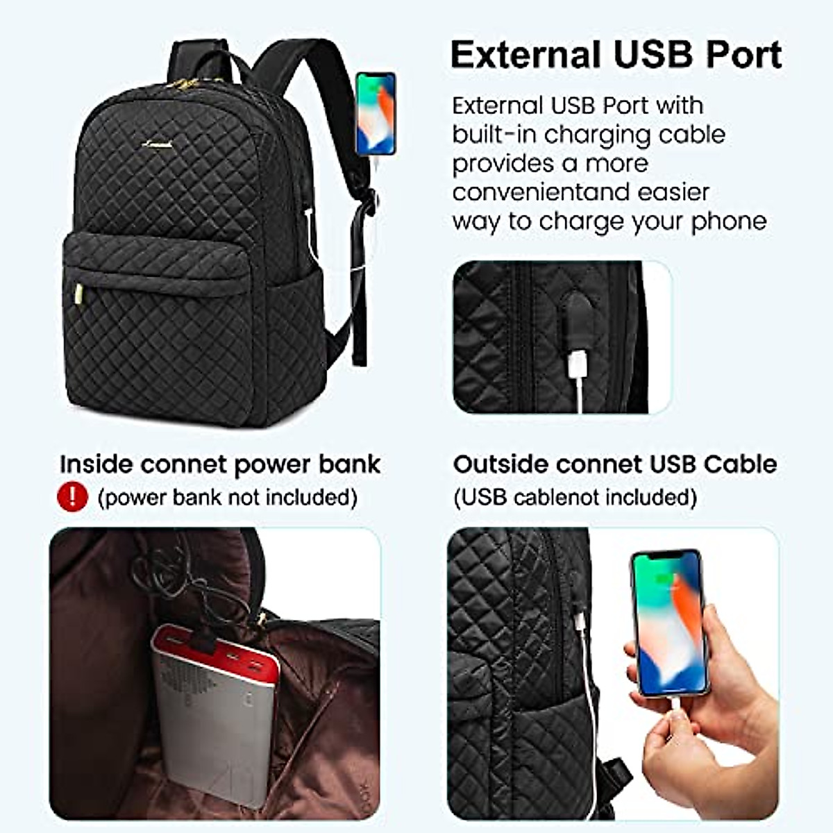 LOVEVOOK Travel Laptop Backpack Women 17 Inch Large Capacity Backpack Purse with Dual Computer Compartment Work Backpack Airline Approved Carry on Backpack for Business College, Black