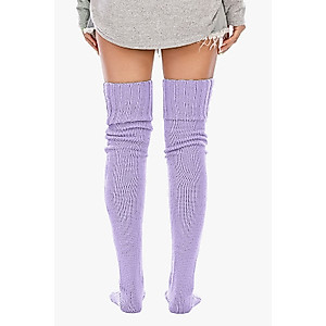 SherryDC Women's Cable Knit Thigh High Socks Winter Boot Stockings Extra Long Over Knee High Leg Warmers