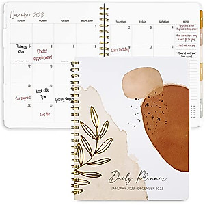 Simplified 2023 Daily Planner - Beautiful 8.5" x 10.5" Abstract Planner Notebook With Weekly And Monthly Spreads for Easy Planning - Perfect To Organize All Your Tasks and Boost Productivity