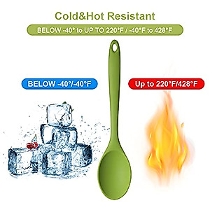 4 Pieces Silicone Spoons for Cooking, Large Silicone Mixing Spoon Set, Nonstick Heat-Resistant Cooking Spoons, 4 Colors Kitchen Utensil Spoons for Mixing Baking Cooking Serving Stirring Tools