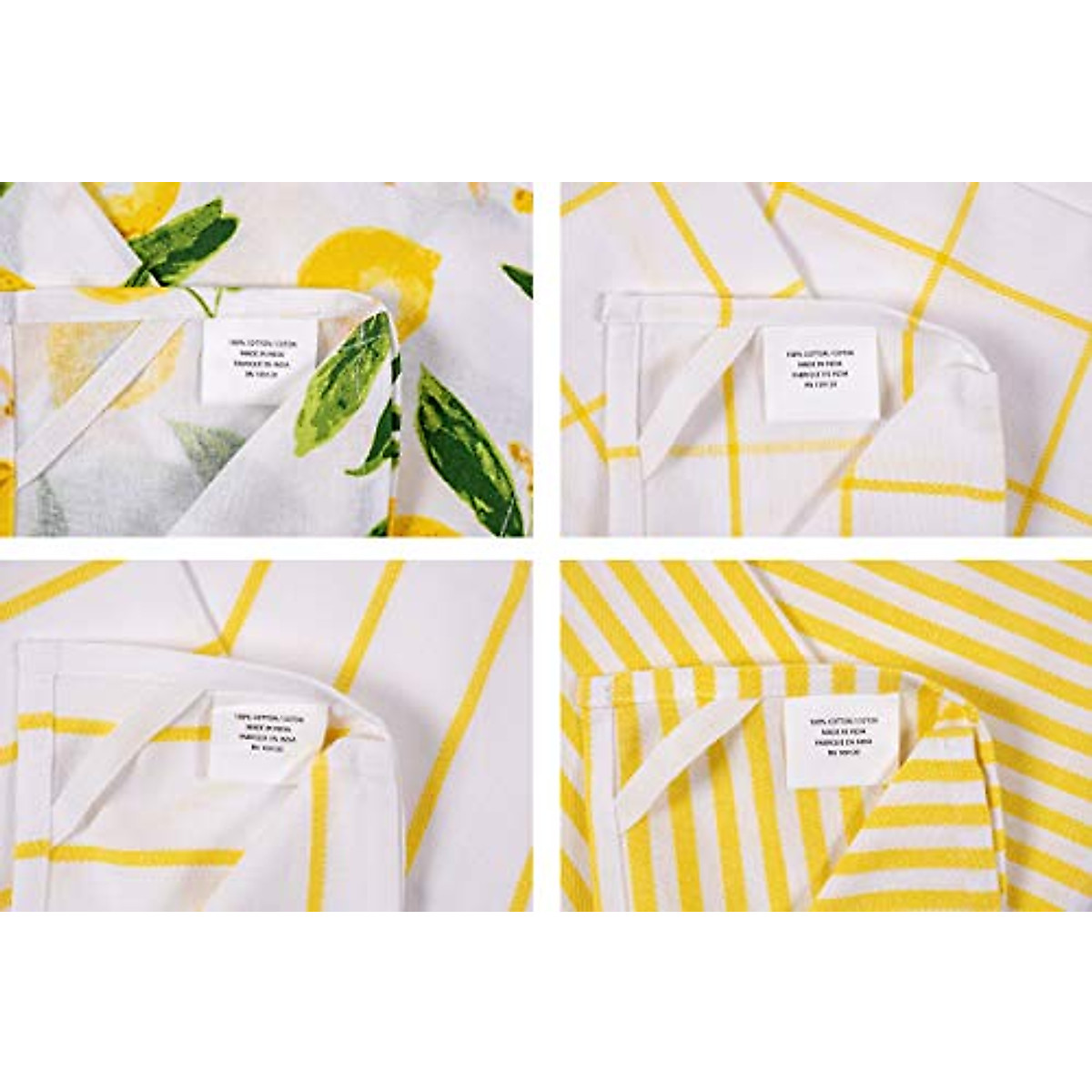 KAF Home Pantry Lemons All Over Kitchen Dish Towel Set of 4, 100-Percent Cotton, 18 x 28-inch