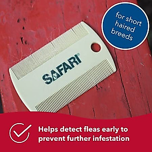 Coastal Pet Safari Double-Sided Grooming Comb - One Size Short Hair Dog Grooming Kit for Flea Prevention and Detection