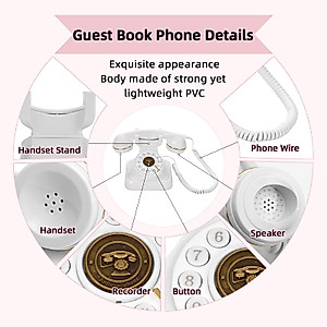 ECGOIOE 32GB Audio Guest Book Wedding Phone Record Customized Audio Messages with GuestBook Preserve Your Special Occasions Ideal for a Variety of Memorable Party Occasions