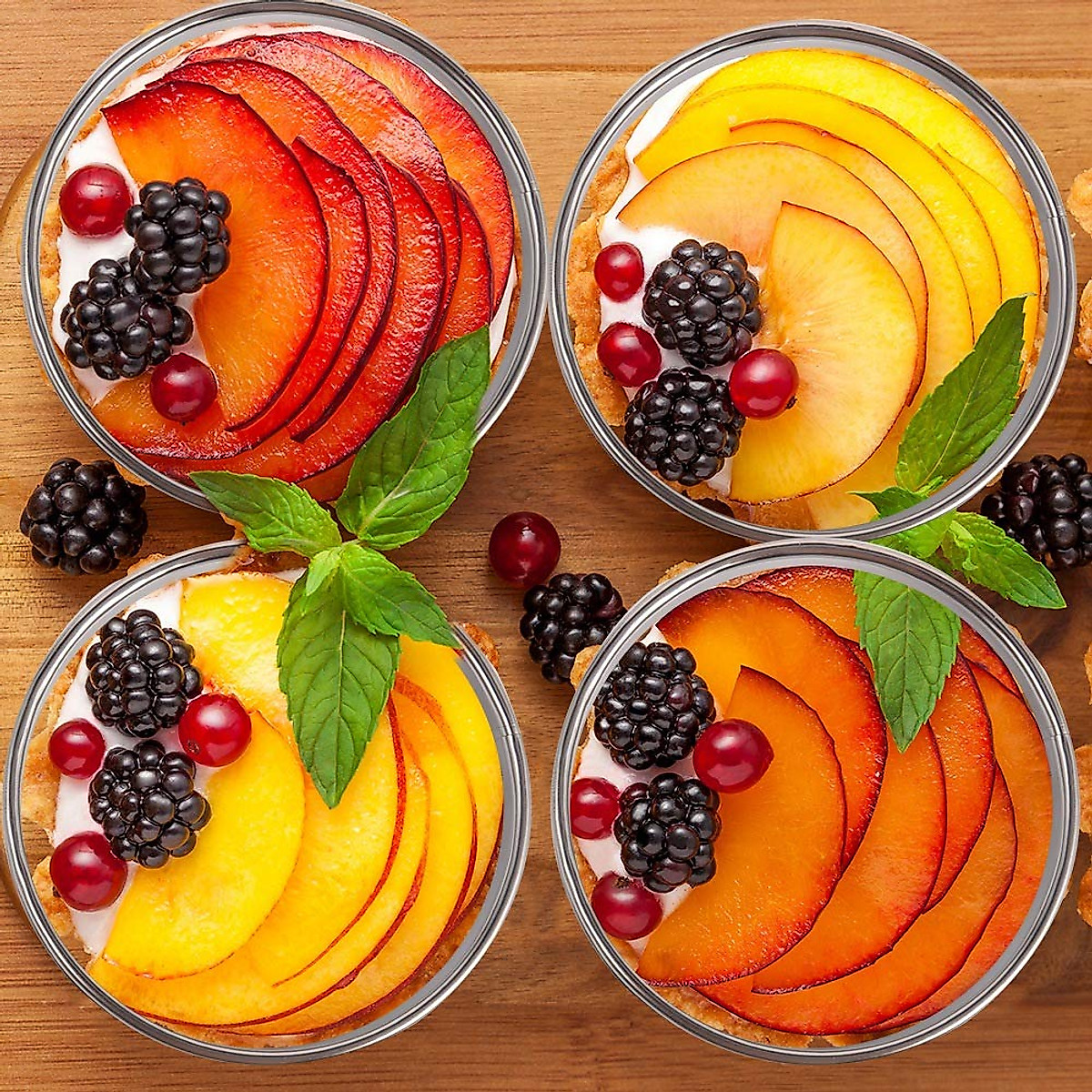 DANDANJIE 5PCS Double Rolled Muffin Rings Tart Rings Stainless Steel Crumpet Rings 3.26 Inch Durable Round Mold Food Making Tool for Home Kitchen Baking Cooking