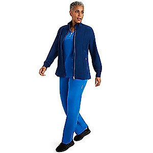 Healing Hands Womens Scrub Jacket 2 Pocket HH360 5067 Carly Zip Up Stylish Women Jacket Navy L
