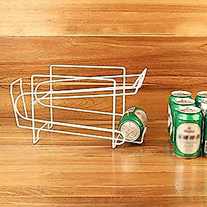 AUSUKY 2 Tier Metal Can Dispenser Refrigerator Beverage Rack Storage Holder for Soda Beer Coke